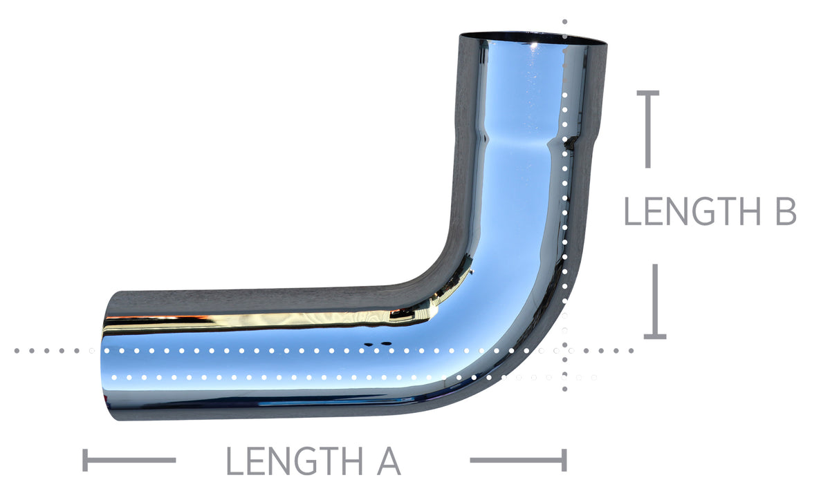 Western Star (Raised Cab) Style Chrome Exhaust Elbow 5" x 84.5 ...