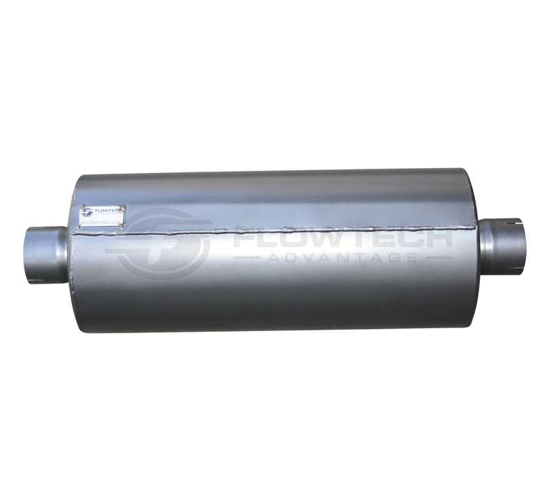 3⅛" (80mm) In/Out 9" Round x 22" Long Flowtech Truck Muffler - Suits M ...